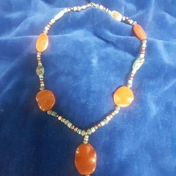 Unknown | Jewelry | Turquoises Gold Neck Less | Poshmark